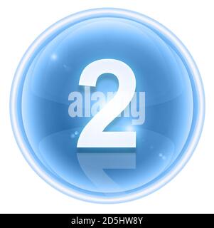Blue ice font Number 2 TWO 3D rendering illustration isolated on white ...