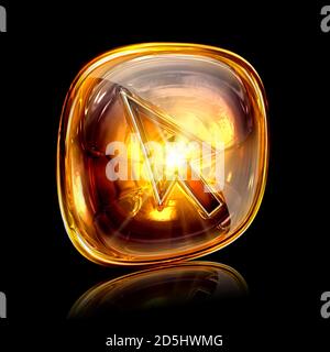 cursor icon amber, isolated on black background Stock Photo - Alamy