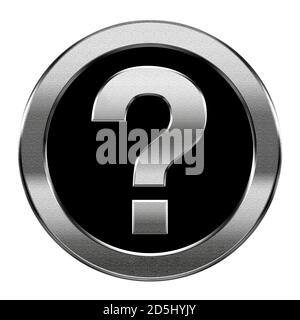Silver question mark isolated - gray text symbol - 3d illustration ...