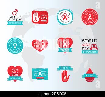 World aids day set of icons vector design Stock Vector Image & Art - Alamy