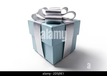 Gift present christmas birthday wedding wish light green box isolated ...