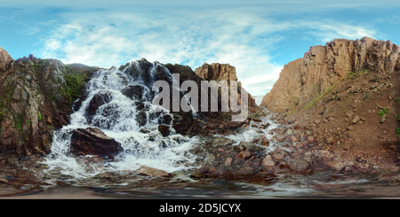 360° view of Teriberka - waterfall 1 - Alamy