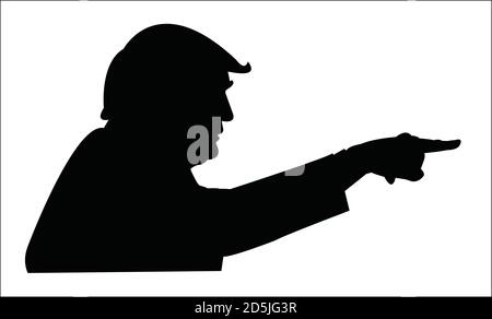 Donald Trump pointing finger silhouette Stock Vector Image & Art - Alamy