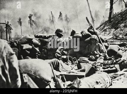 WORLD WAR II: TARAWA, 1943. /nU.S. Coast Guard troops wading ashore at ...