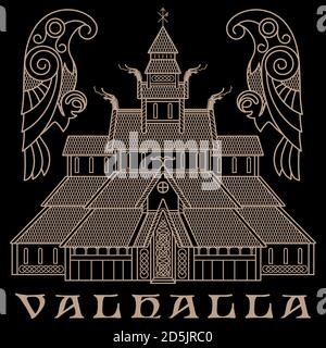 Ancient Temple of the Norse God Odin - Valaskjalf, Odins Halls Stock ...