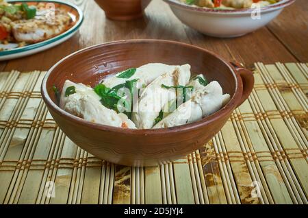 Poulet fafa - traditional chicken Tahitian dish Stock Photo - Alamy