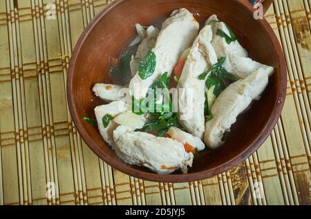 Poulet fafa - traditional chicken Tahitian dish Stock Photo - Alamy