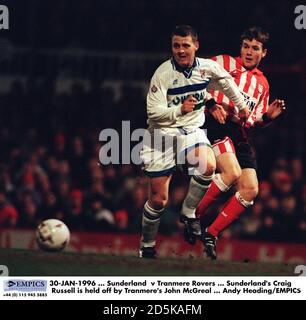 30-JAN-1996 ... Sunderland v Tranmere Rovers ... Sunderland's Craig ...
