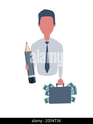 man with pencil avatar character Stock Vector Image & Art - Alamy