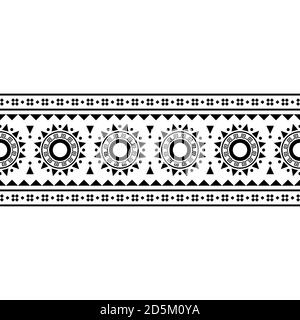 Stripe ethnic aztec pattern motif texture background in black white ...