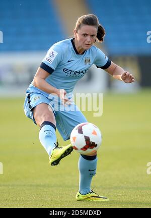 Manchester City Women's Krystle Johnson speaks with head coach Nick ...