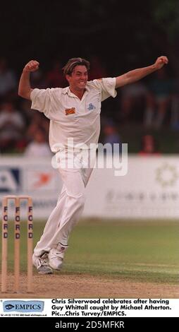 Chris Silverwood celebrates after having Guy Whittall caught by Michael ...