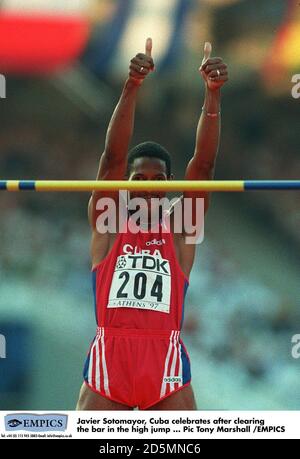 JAVIER SOTOMAYOR Cuba in high jump competition in Stockholm stadium ...