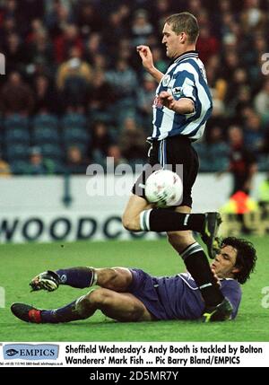 Bolton Wanderers' Mark Fish (right) can't prevent Sheffield Wednesday's ...