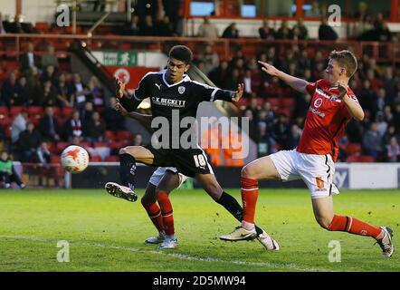 Barnsley's Ash Fletcher scores his sides second goal of the game Stock ...