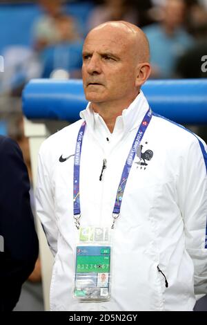 Assistant-coach of France Guy Stephan, Kylian Mbappe of France, coach ...