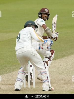 Surrey's Arun Harinath batting against Nottinghamshire Stock Photo - Alamy