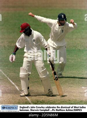 West Indies' John Campbell celebrates after scoring a century on the ...