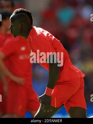 Liverpool's Sadio Mane warming up before the Premier League match at St ...