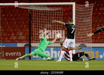 Crewe Alexandra's Ryan Lowe scores the equaliser Stock Photo - Alamy
