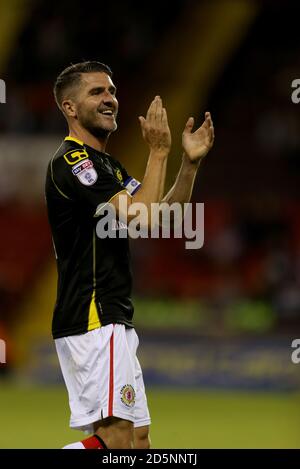 Crewe Alexandra's Ryan Lowe celebrates after he scores his sides first ...