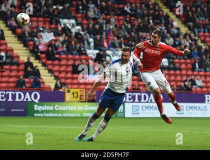 Charlton Athletic's Lee Novak scores his side's first goal of the game ...