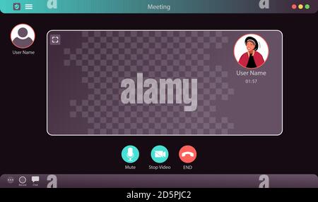 Zoom Interface Mockup. Video Call Interface Vector Illustration ...