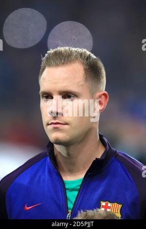 Goalkeeper Marc-Andre Ter Stegen (Girona FC) seen during a La Liga EA ...