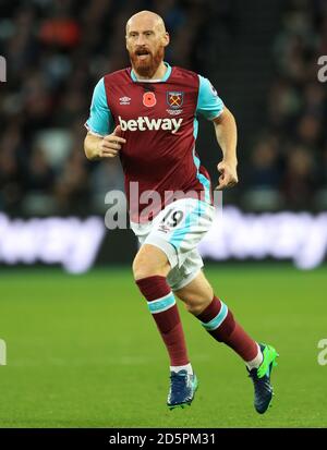 West Ham United's James Collins celebrates scoring his side's first ...