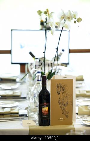 Detail of the table setup in the Panoramic Restaurant at Cheltenham ...