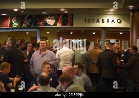 A general view of racegoers in the Istabraq bar at Cheltenham ...