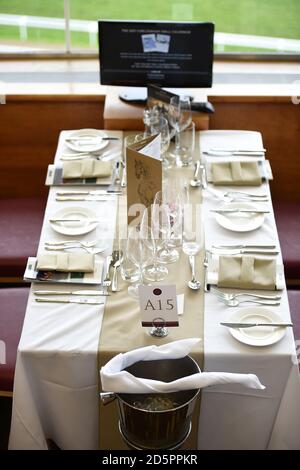 Detail of the table setup in the Panoramic Restaurant at Cheltenham ...