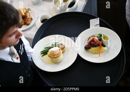 Detail of the food in the Panoramic Restaurant at Cheltenham Racecourse ...