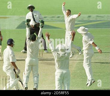 Australia's Colin Miller celebrates the wicket of England's Nasser ...