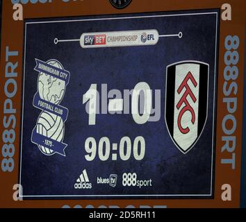 General view of the scoreboard during the Sky Bet League One match at ...