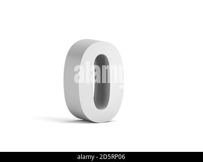 White bold digit 1 isolated on white background with soft shadow, 3d ...