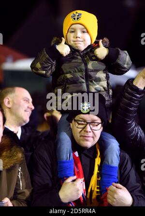 Sutton United fans in the stands before the Emirates FA Cup, Fourth ...