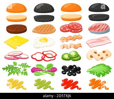 Hamburger with with meat, tomato, cheese, and lettuce in light brown ...