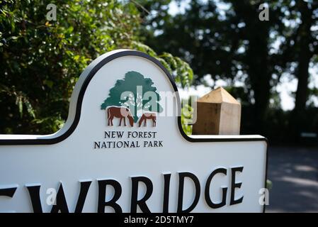 Newbridge set in the Copythorne parish New Forest country road sign ...