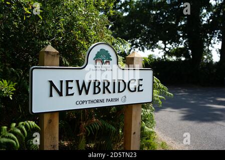 Newbridge set in the Copythorne parish New Forest country road sign ...