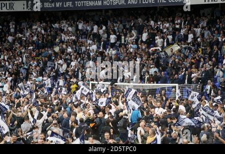 Tottenham Hotspur fans invade the pitch as they celebrate winning the ...