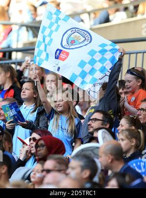 Manchester City Ladies fans in the stands Stock Photo - Alamy