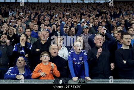 Chelsea fans react in the stands Stock Photo - Alamy