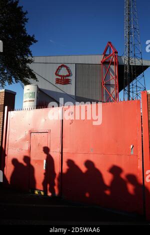 Nottingham Forest fans on Trent Bridge before the Premier League match ...