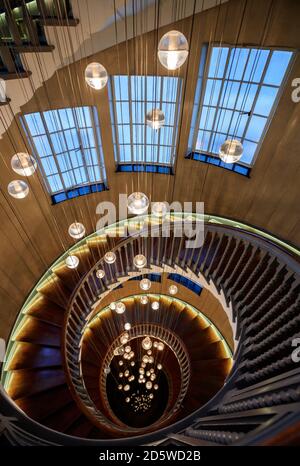 A general view of the Cecil Brewer spiral staircase, at Heals ...