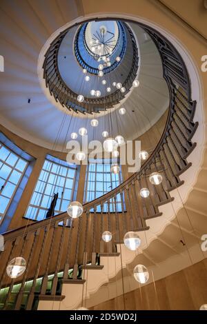 A general view of the Cecil Brewer spiral staircase, at Heals ...