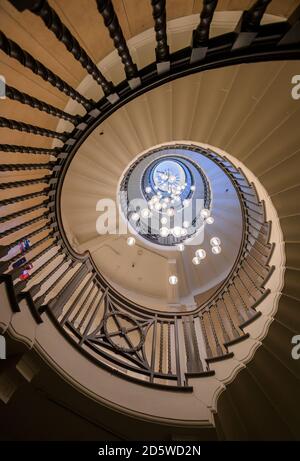 A general view of the Cecil Brewer spiral staircase, at Heals ...