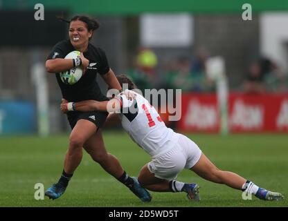 New Zealand's Stacey Waaka, tackled down by South Africa's Ayanda ...