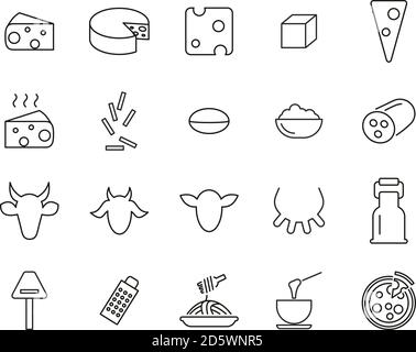 cheese icon vector line logo mark or symbol set collection outline ...