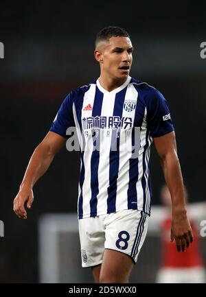 Jake Livermore #8 of West Bromwich Albion arrives at the game prior to ...